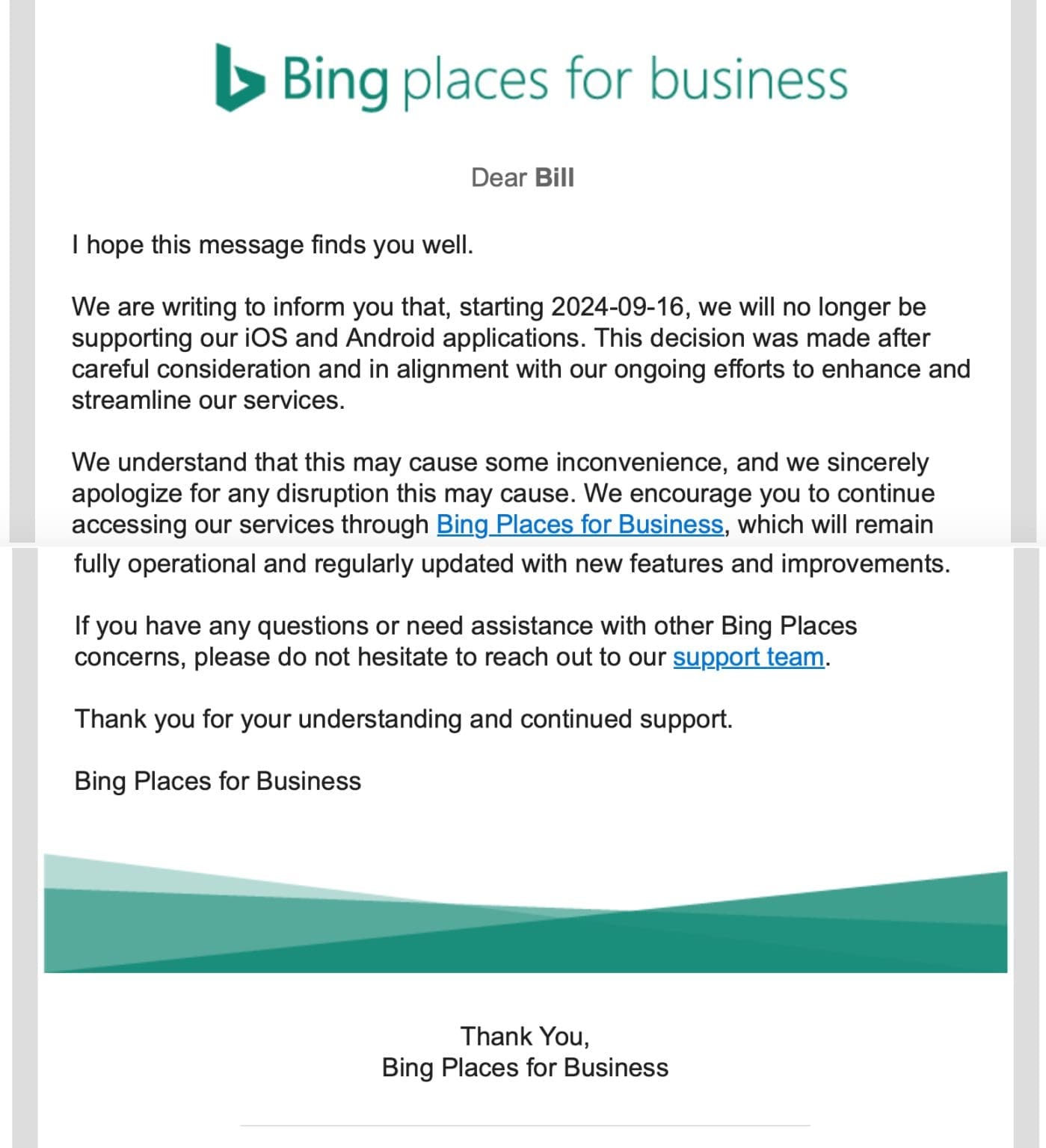 Bing Places to Discontinue Support for iOS and Android Apps Starting ...
